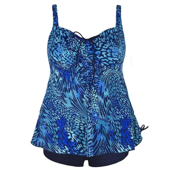 New Item | Swim | Plus Swim Tankini Set Womens Size 6 Blue Animal Print ...
